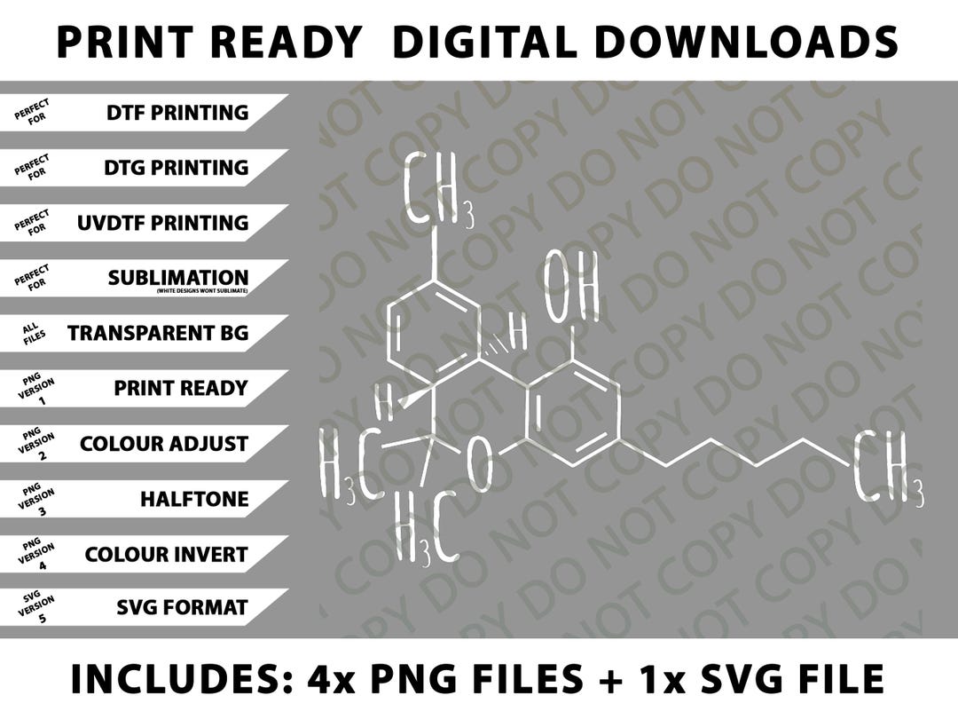 Marijuana Molecule Science Weed Cannabis Gift Png Bundle, SVG Files ...