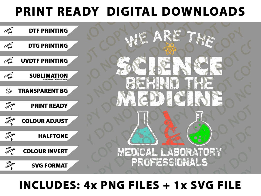 Funny Medical Laboratory Science Design Men Women Lab Tech Png Bundle ...