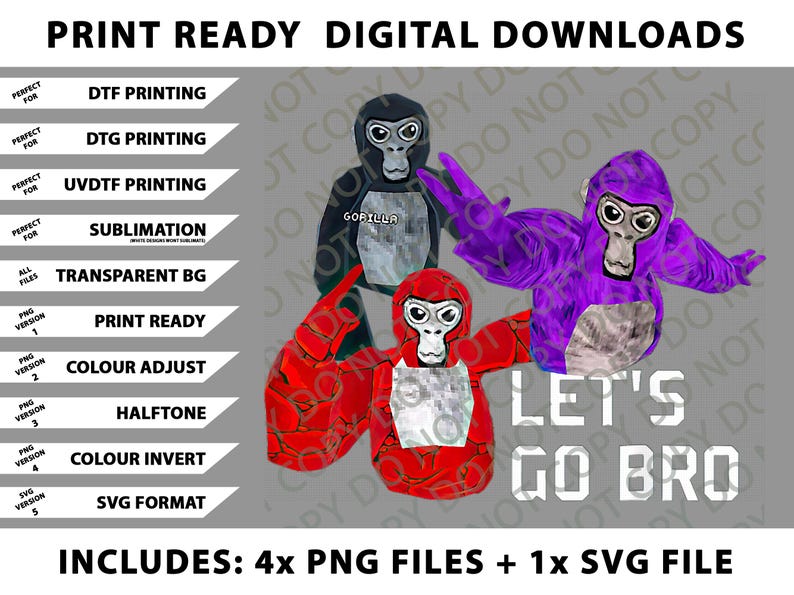 Come at Me Bro Gorilla Tag Monke VR Gamer Shirt for Kids 1 Png Bundle, SVG Files, Digital ...