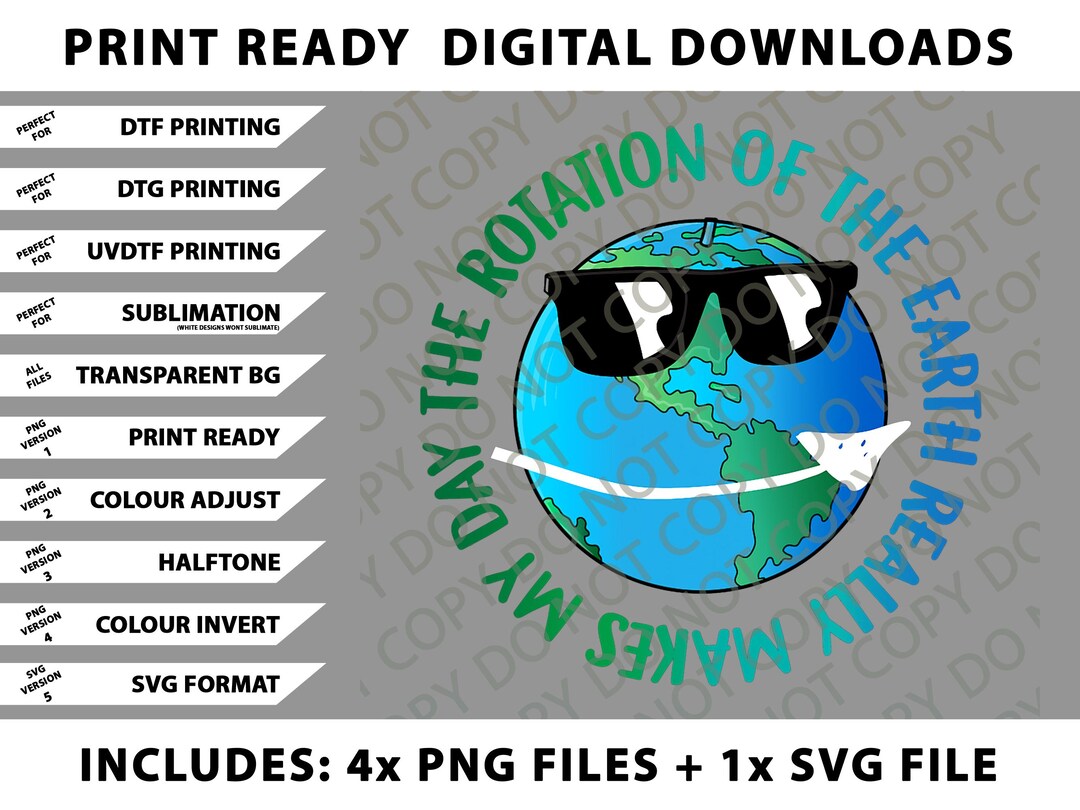The Rotation of the Earth Really Makes My Day Science Gift Png Bundle ...