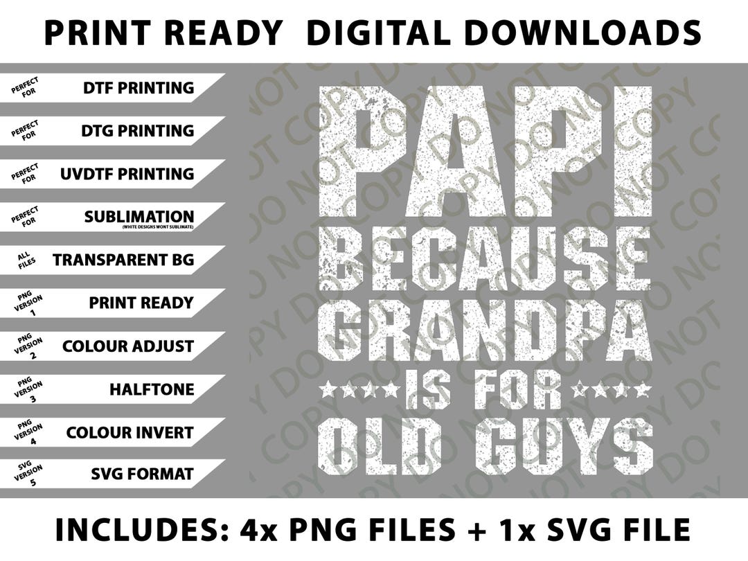 Cool Papi Design for Papi Men Grandpa Parent Father's Day Png Bundle ...