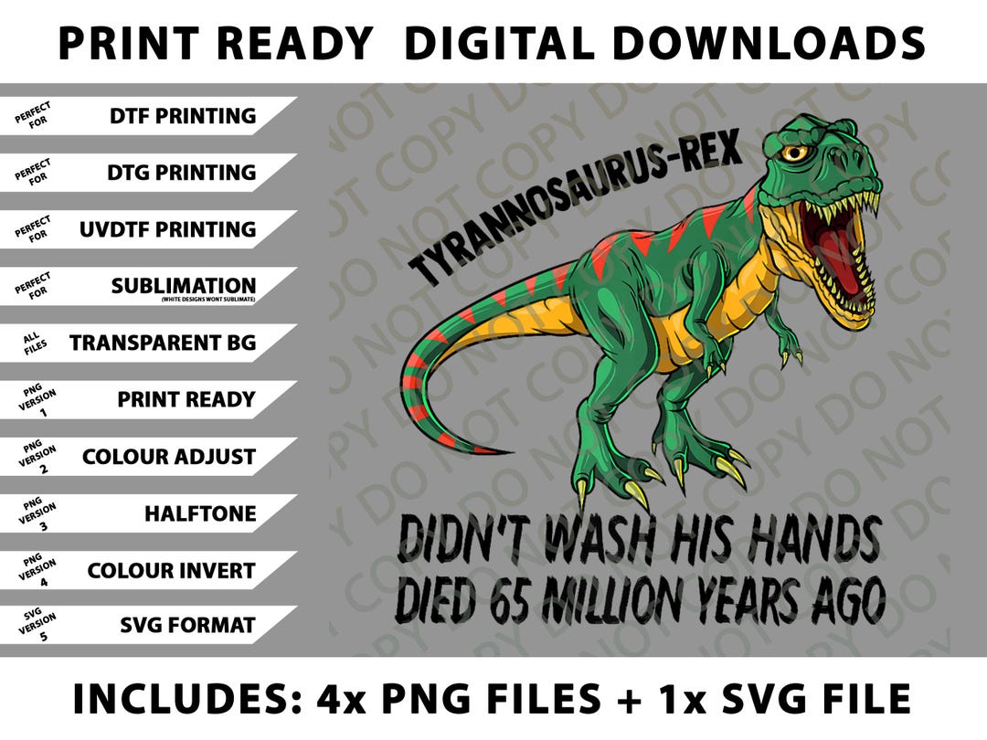 Hand Washing Parent T-rex Handwashing Dinosaur Gift Premium Png Bundle ...