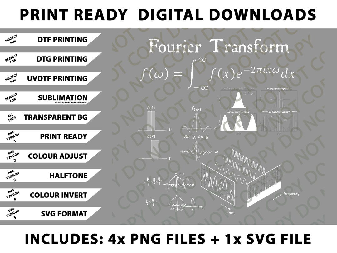 Fourier Transform Signal Science Math Teacher Nerdy Gift Png Bundle ...