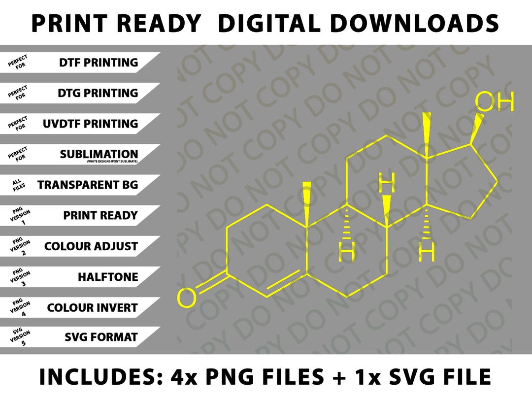 Testosterone Molecule Biology Science Bodybuilding Steroid Png Bundle ...