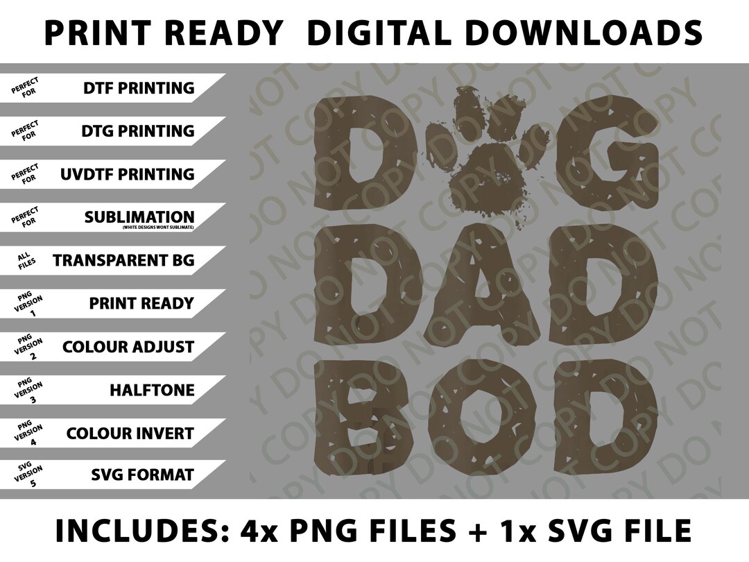 Dog Dad Bod Top Af Print Themed Idea Icons Art Facts Costume Png Bundle ...