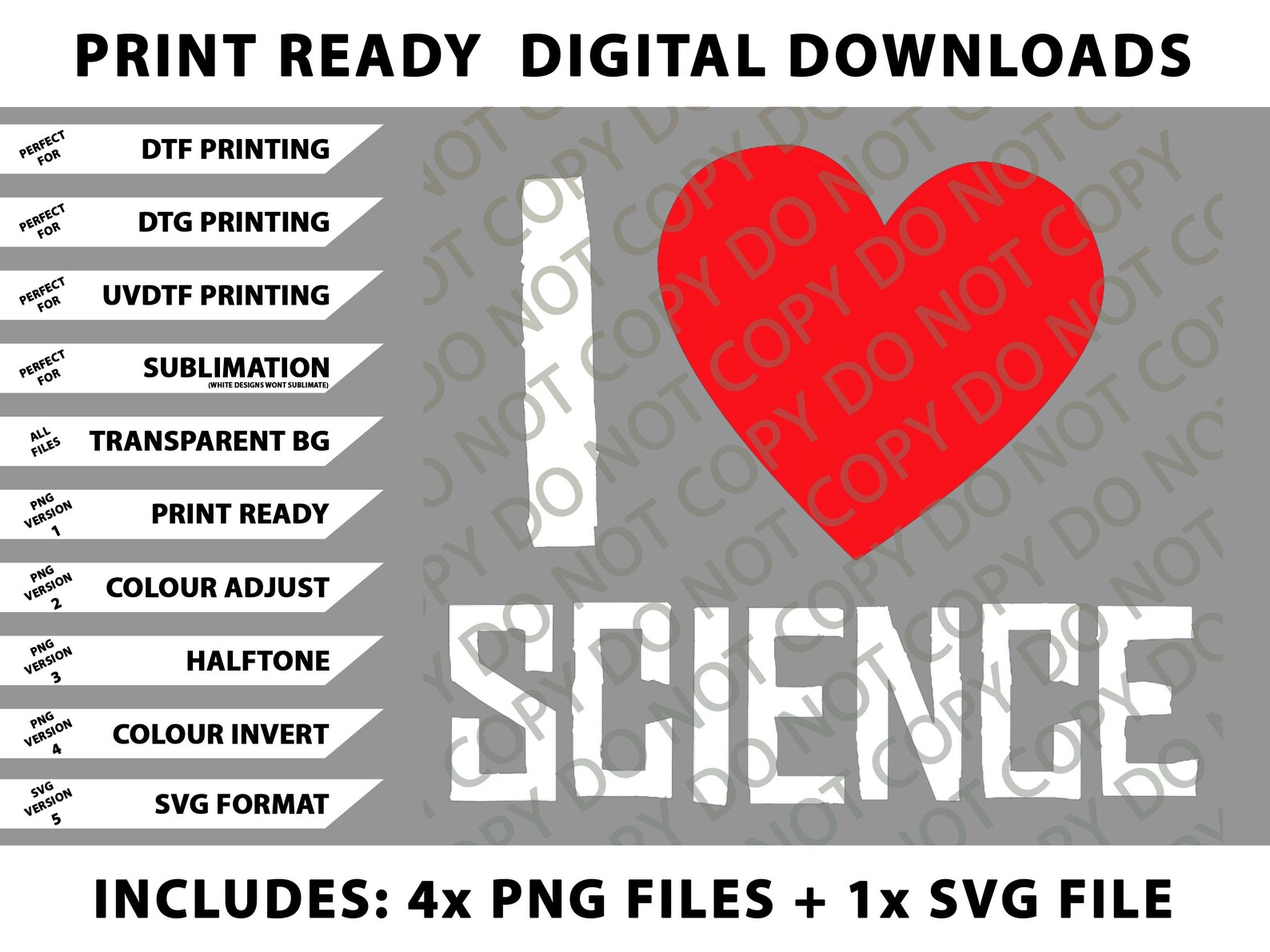 I Love Science - Heart - Nerd Png Bundle, SVG Files, Digital Downloads ...