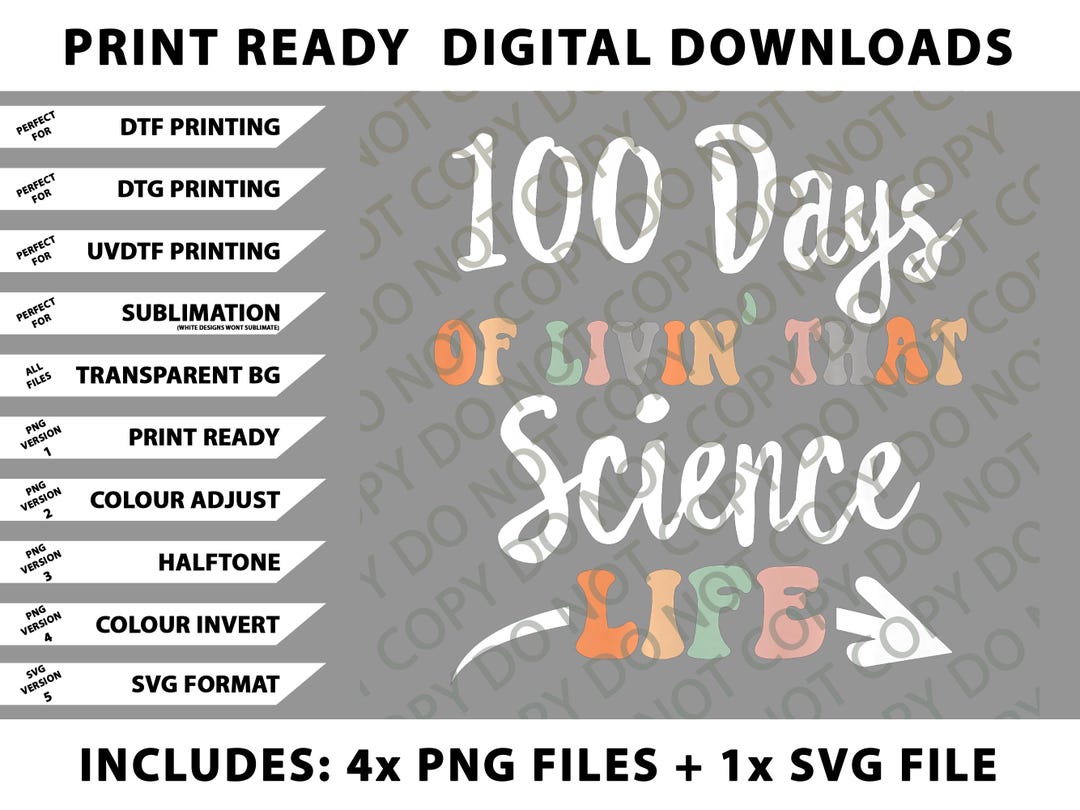 100 Days of Science 100th Day of School for STEM Teacher Premium Png ...