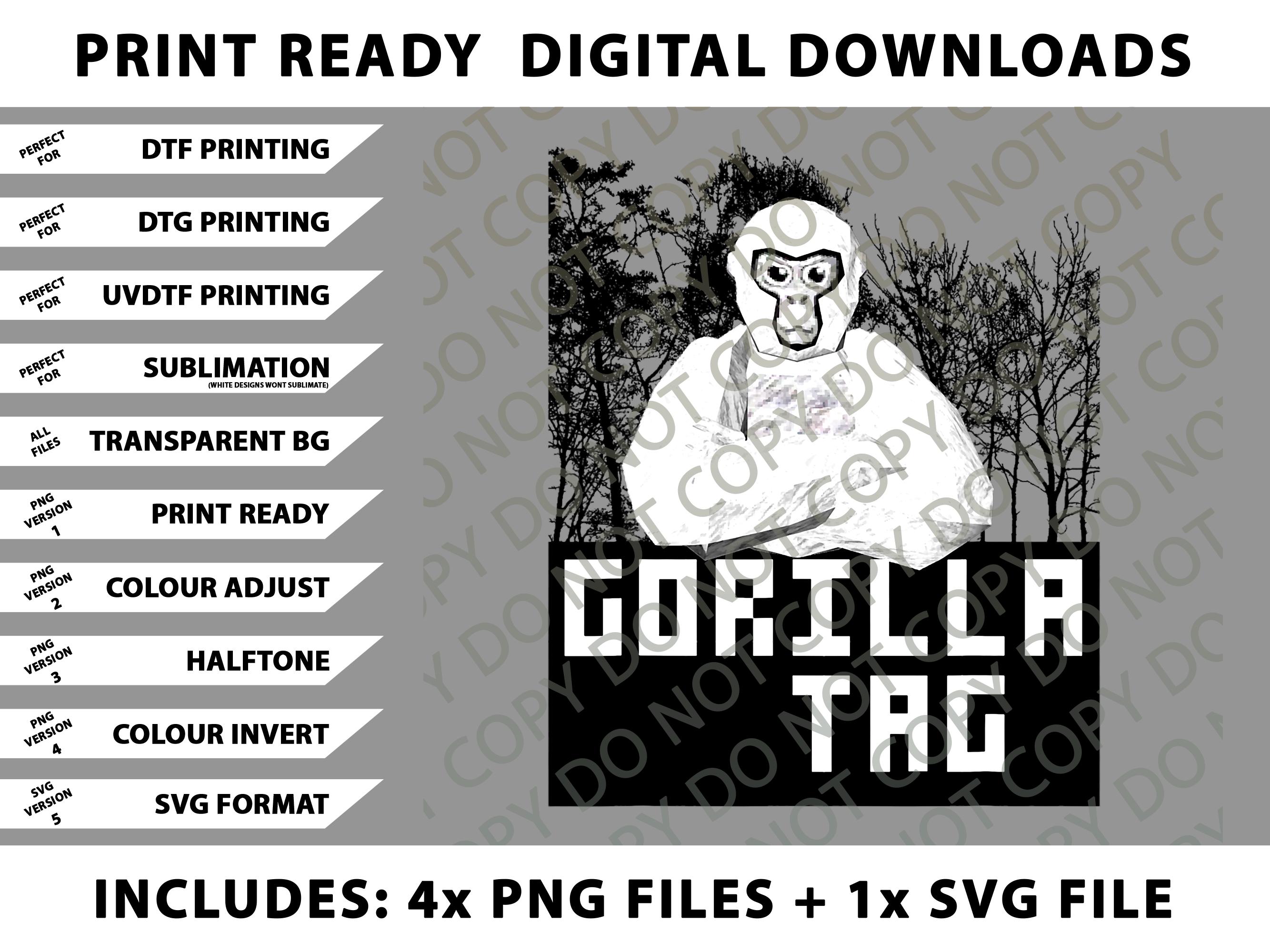 Gorilla Tag Blak & White Forest Png Bundle, SVG Files, Digital ...