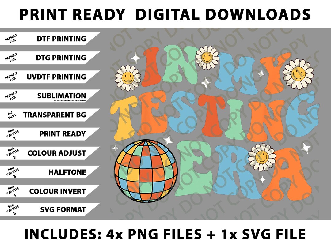 In My Testing Era Testing Day Png Bundle, SVG Files, Digital Downloads ...