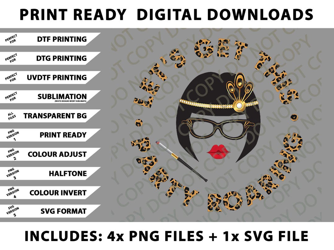 Roaring 20s Hats Costume Mom 2020s Leopard Art Deco Party Png Bundle ...