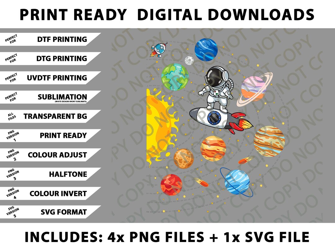 Solar System Planets Science Space Astronaut Universe Galaxy Png Bundle ...