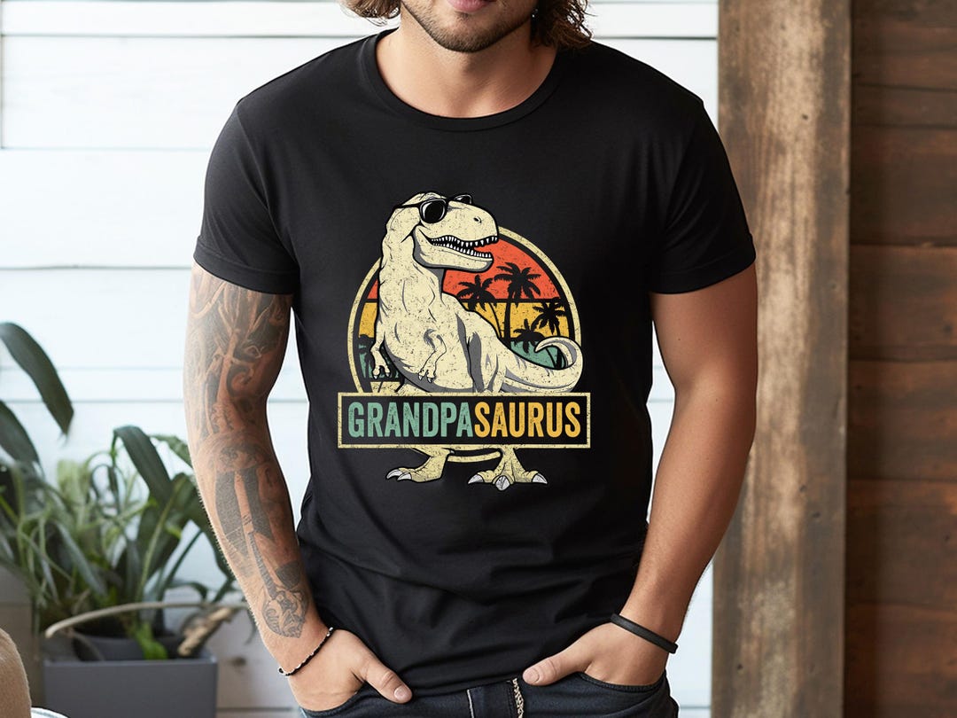 Grandpasaurus T Rex Dinosaur Grandpa Saurus Family Matching T-shirt ...