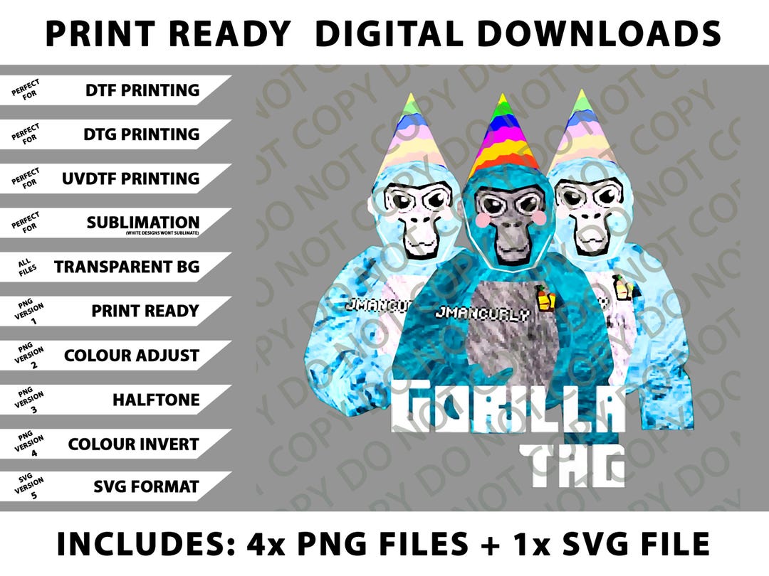 Gorilla Tag Jmancurly Merch Boys Vr Gaming Boys Ns Premium Png Bundle ...