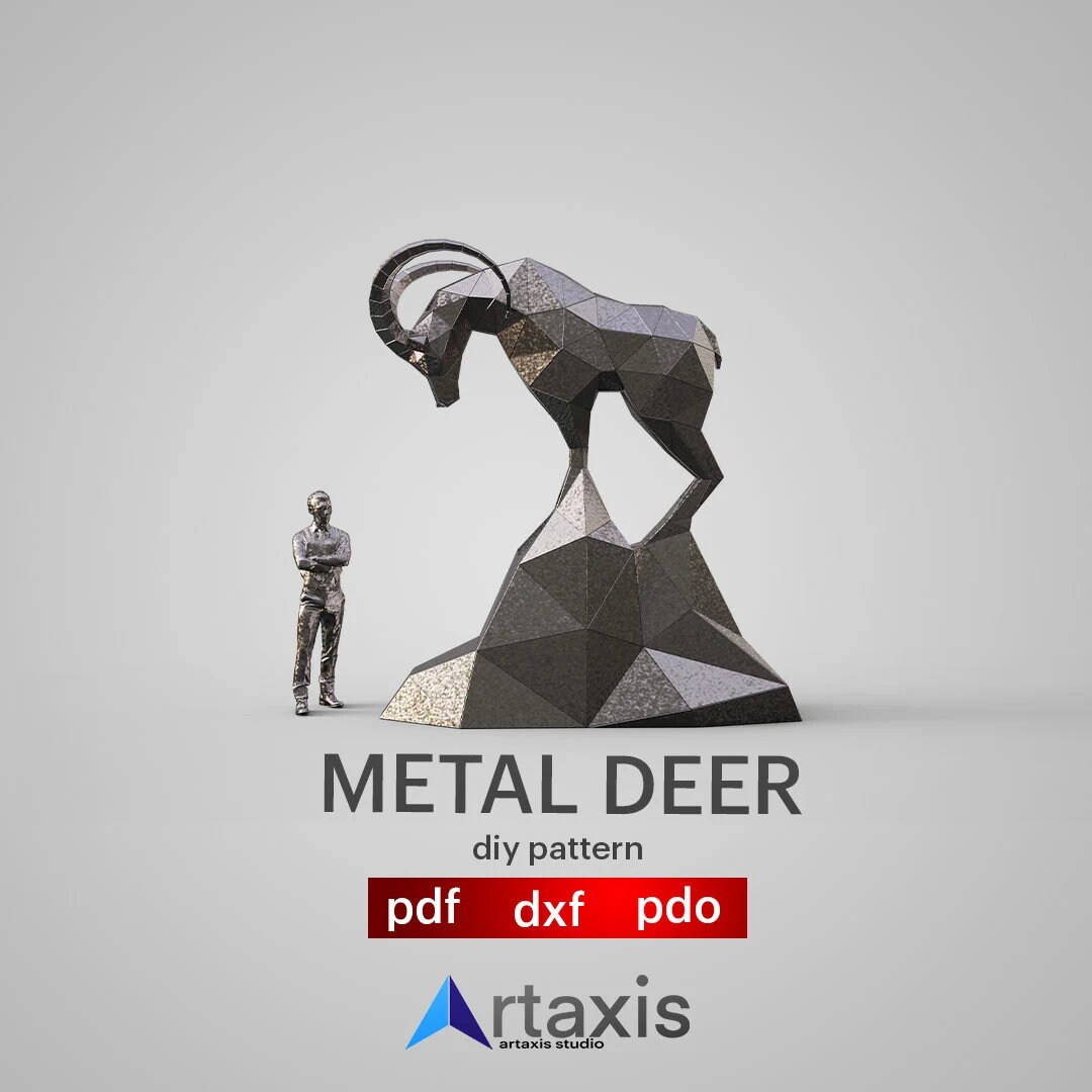 Metal Deer 3D Model: Low Poly Welding Pattern (PDF, DXF) - Etsy Australia