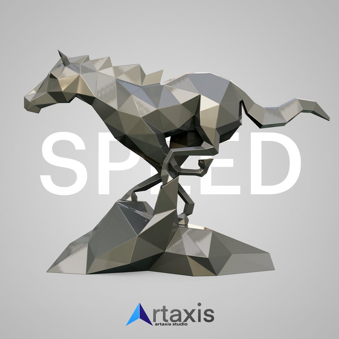 Polygonal,horse Running Paper Craft,digital Template,origami,pdf ...