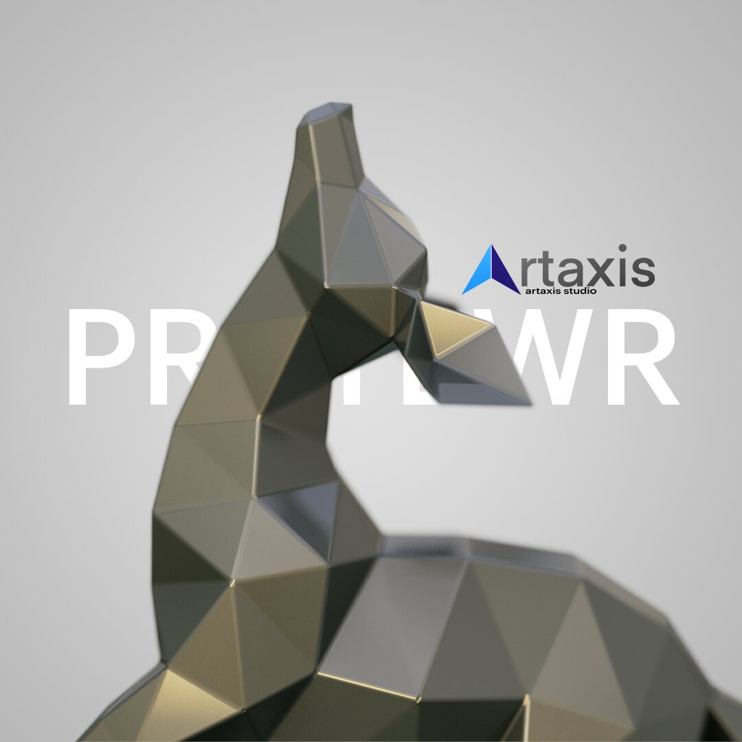 Polygonal,gazelle Paper Craft,digital Template,origami,pdf Download Diy ...