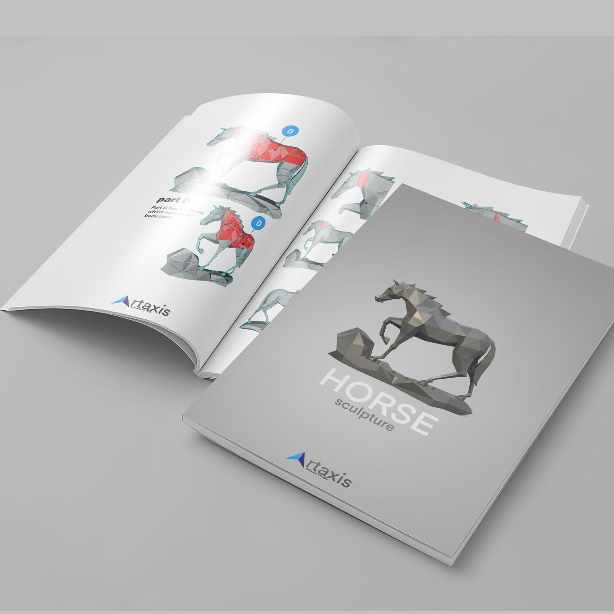 Polygonal,metal Sculpture Horse,digital Template,origami,pdf Polygonal,metal Sculpture Horse,digital Template,origami,pdf