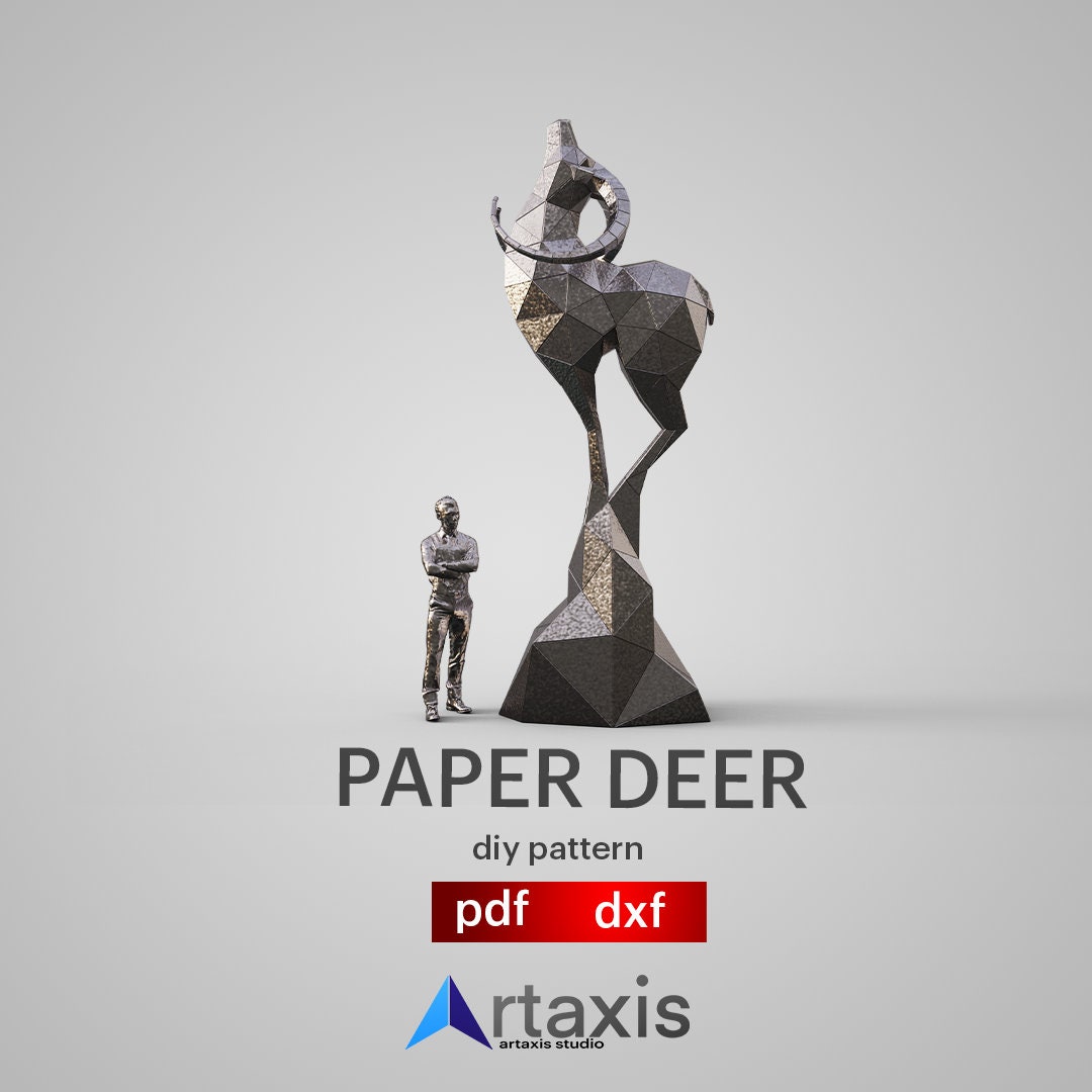 Polygonal,paper Sculpture Deer,digital Template,origami,pdf Download ...