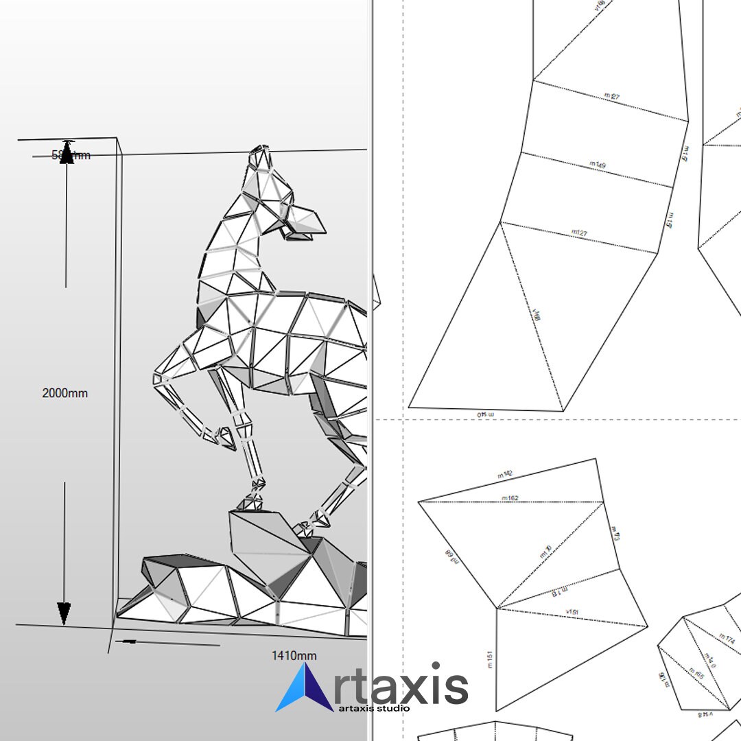 Polygonal,gazelle Paper Craft,digital Template,origami,pdf Download Diy ...