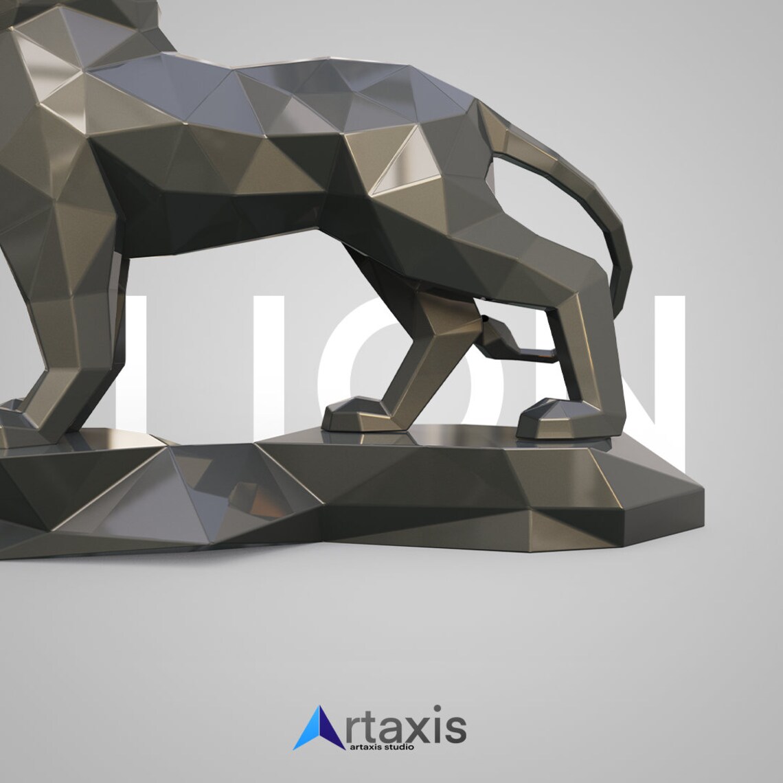 DIY Low Poly Lion Papercraft: 3D Geometric Wall Art Templates ...