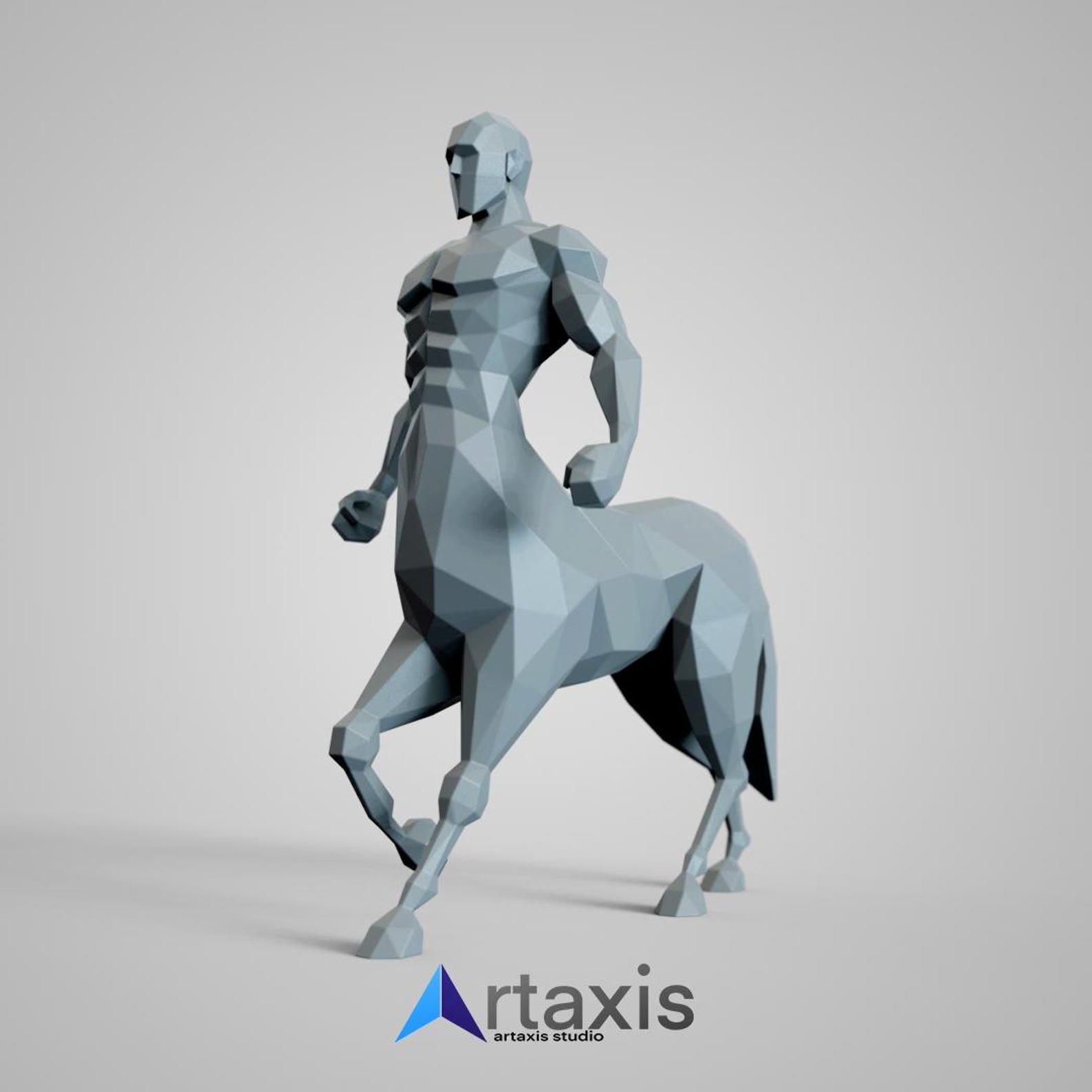 Low Poly Centaur Template: 3D Sculpture PDF DXF (digital Download) - Etsy