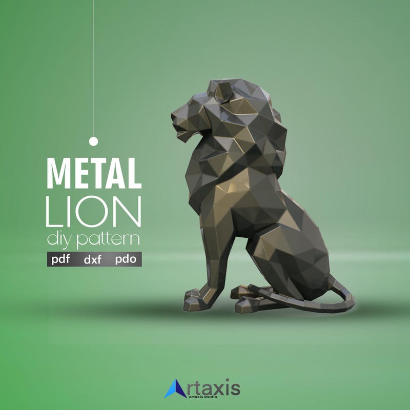 Metal Lion Sculpture - Etsy