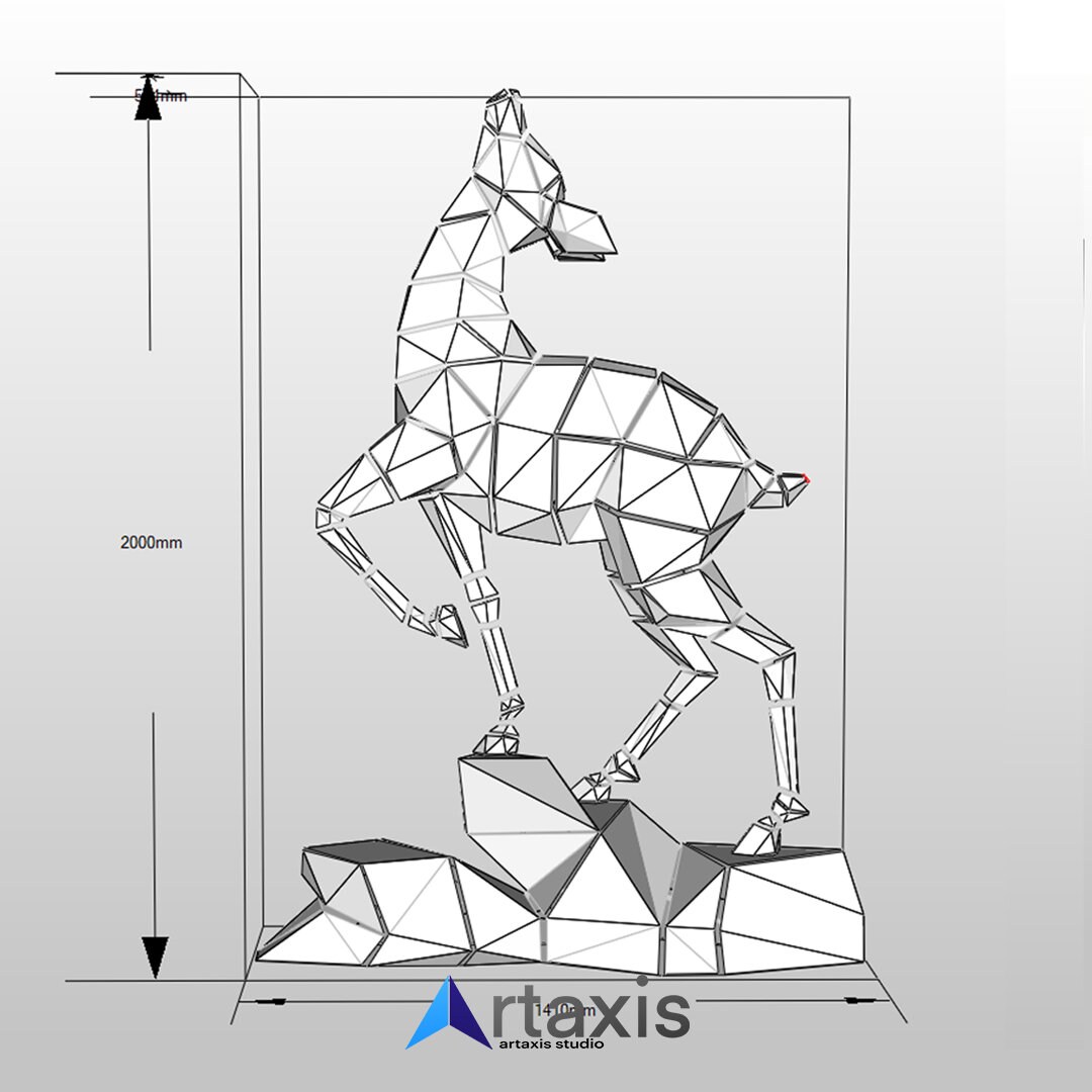 Gazelle,polygoal,metal Welding, Low Poly 3d Model,pitbull Svg Pdf ...