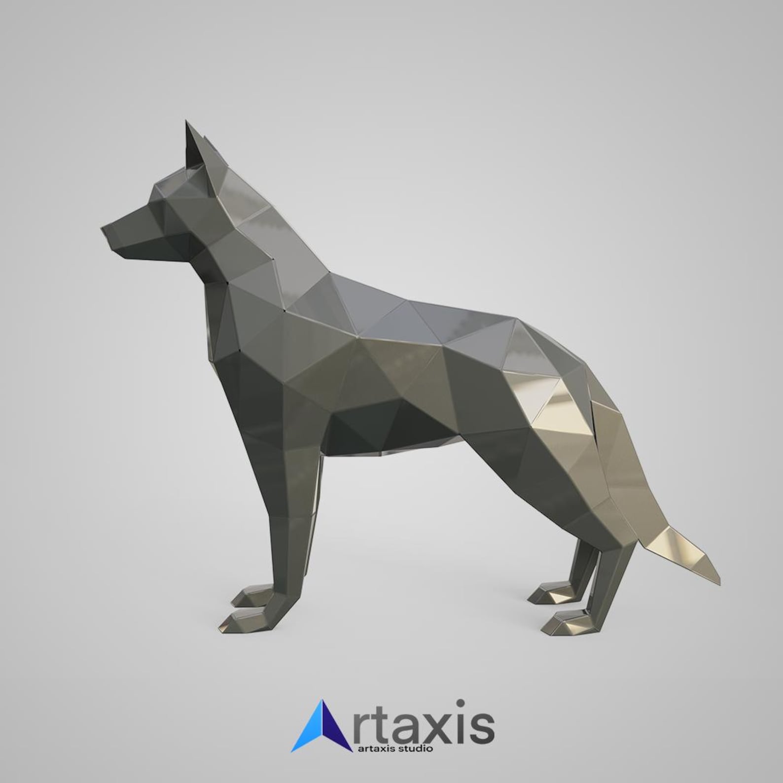 Low Poly German Shepherd Metal Welding DIY 3D Model (PDF Pattern) - Etsy