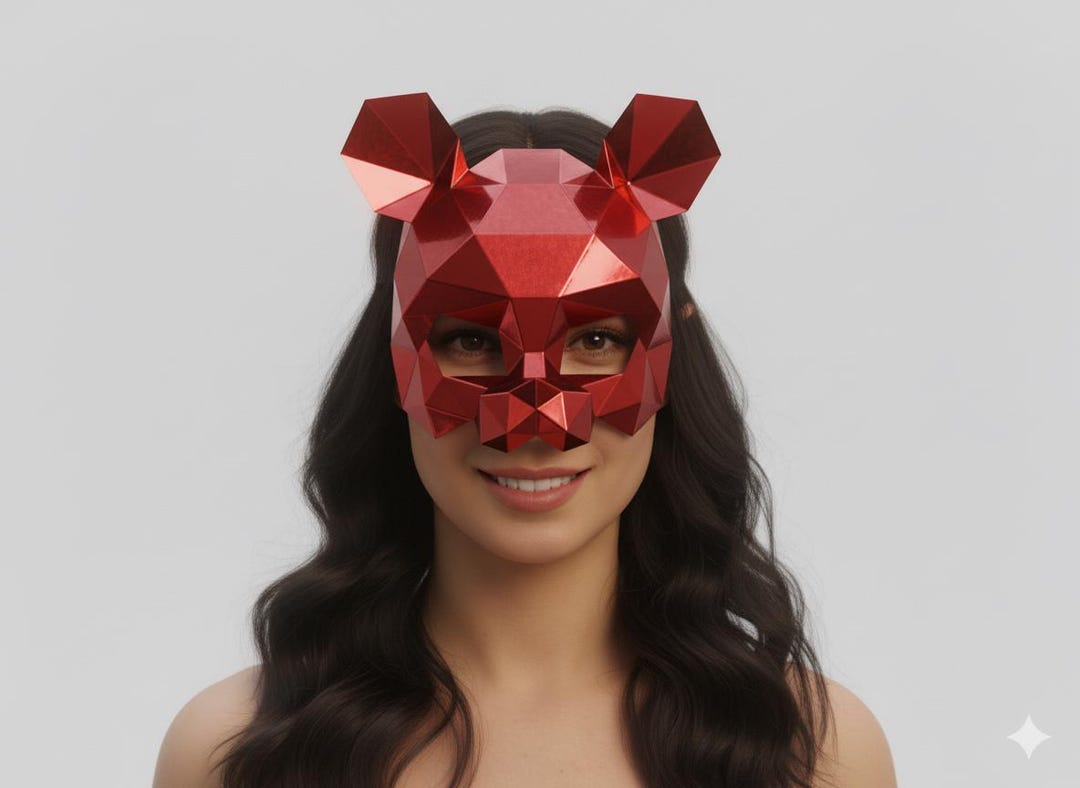 3D Printable Halloween Fox Mask: DIY Low Poly Pepakura Papercraft ...