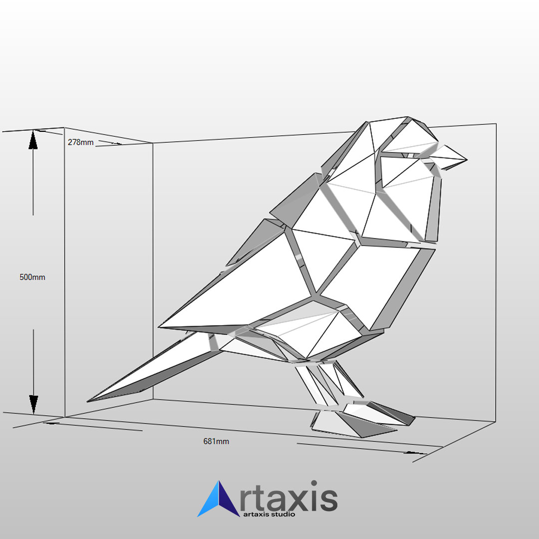 Polygonal,nightingale Paper Craft,digital Template,origami,pdf Download ...