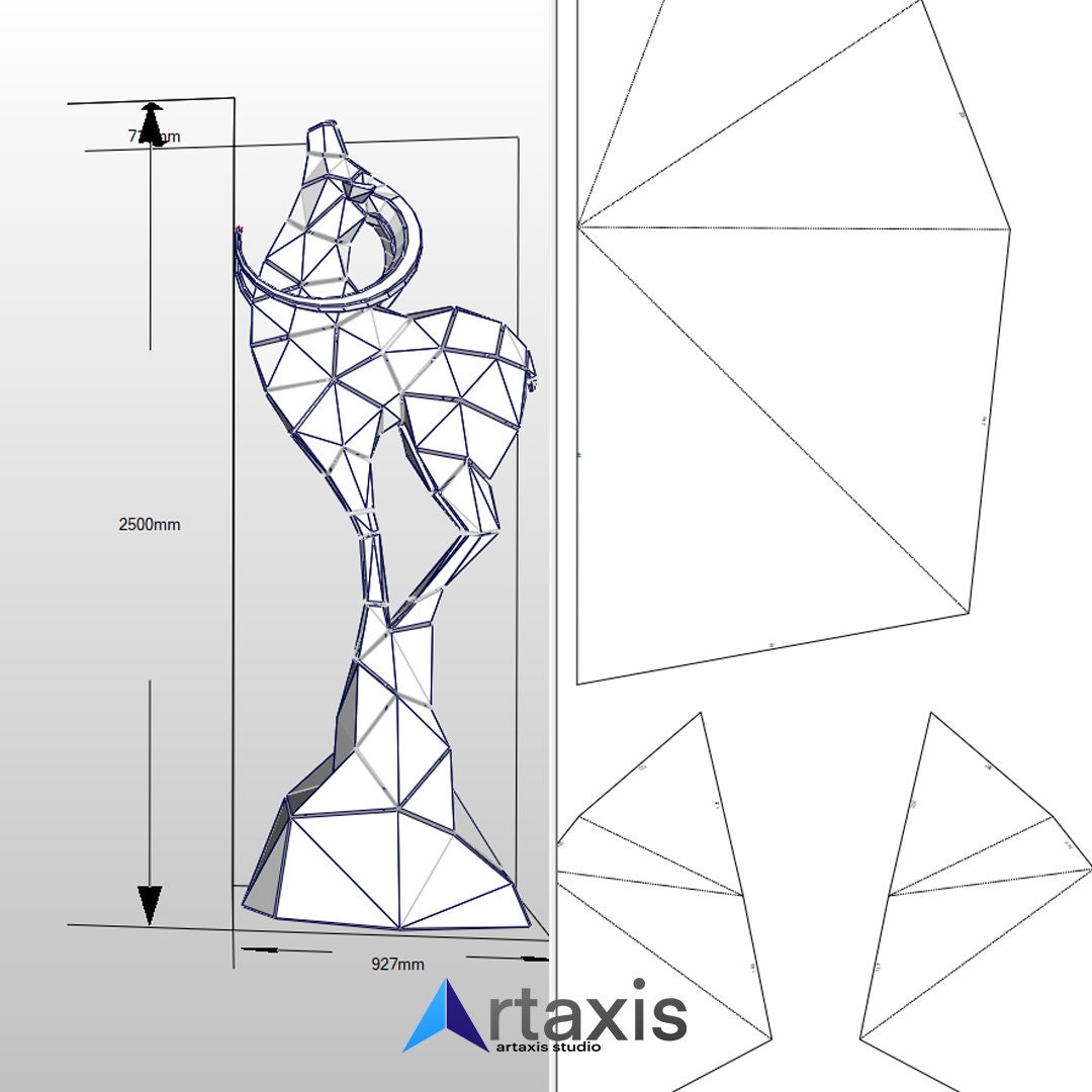 Polygonal,paper Sculpture Deer,digital Template,origami,pdf Download ...