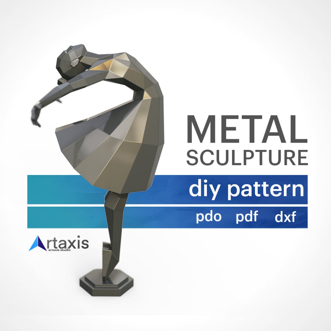 Polygonal,metal Sculpture,digital Template,origami,pdf Download Diy,low ...