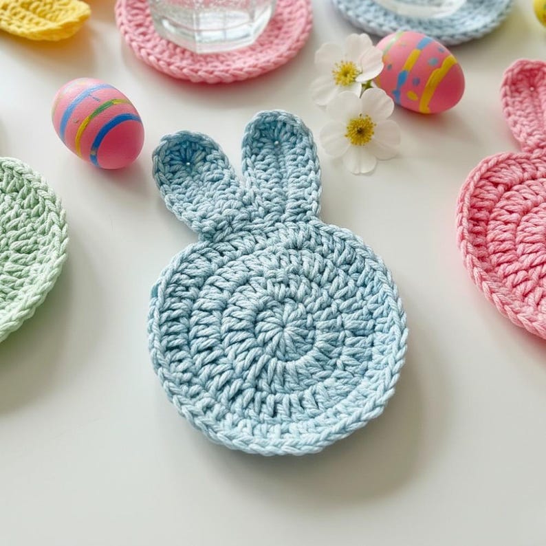 Bunny Coaster Crochet Pattern, Easter Gift, Kitchen Decor, Table ...