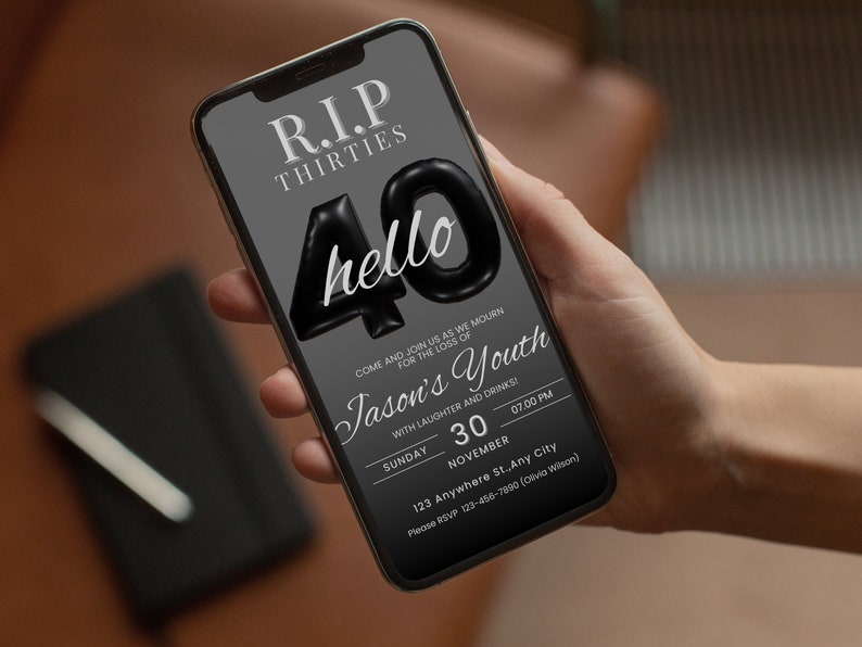 40th Birthday Invitation, RIP 30s Invite, RIP Thirties, Digital 40th ...