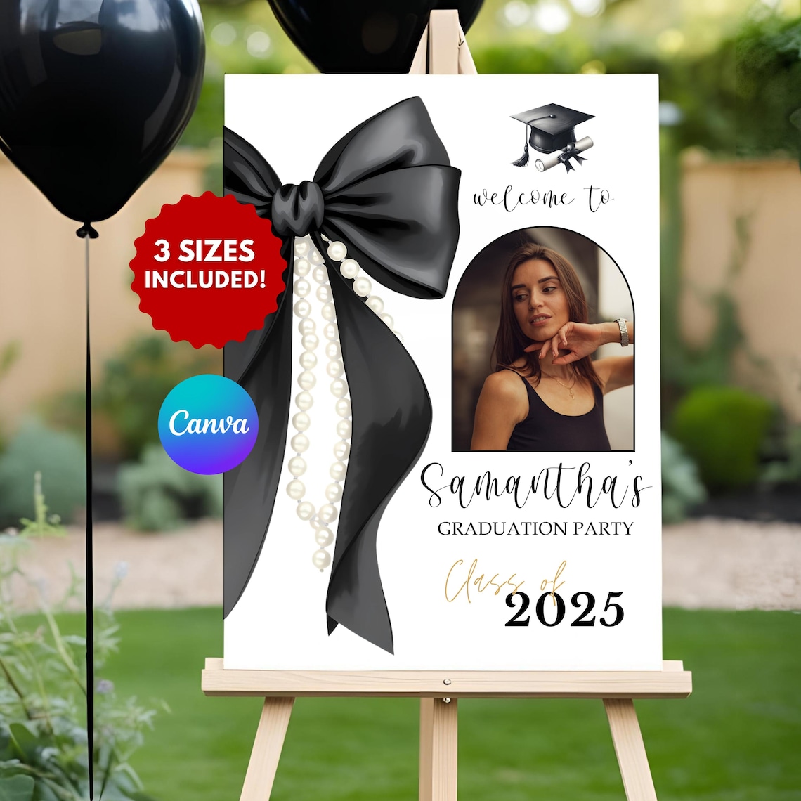 Editable Graduation Welcome Sign Canva Template | Class of 2025 Photo ...