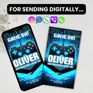 Gamer Editable Video Game Birthday Invitation, Gamer Boy Birthday Party ...