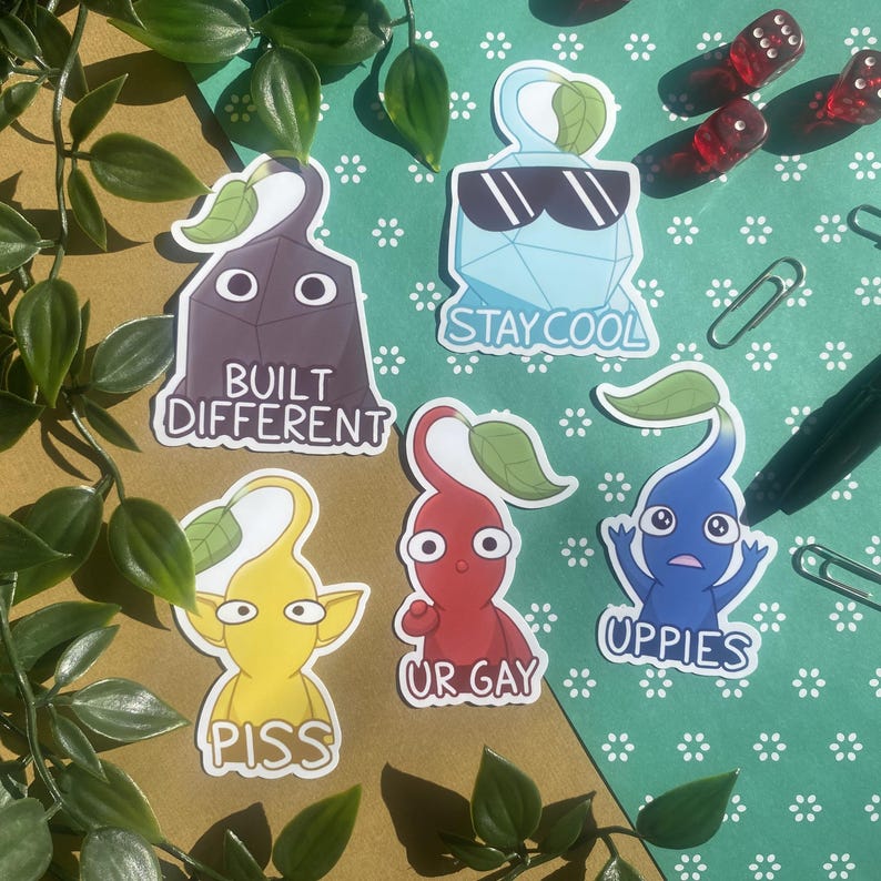 Ur Gay Red Pikmin Sticker, Pikmin Vinyl Sticker, Pikmin Merch, Pkimin ...