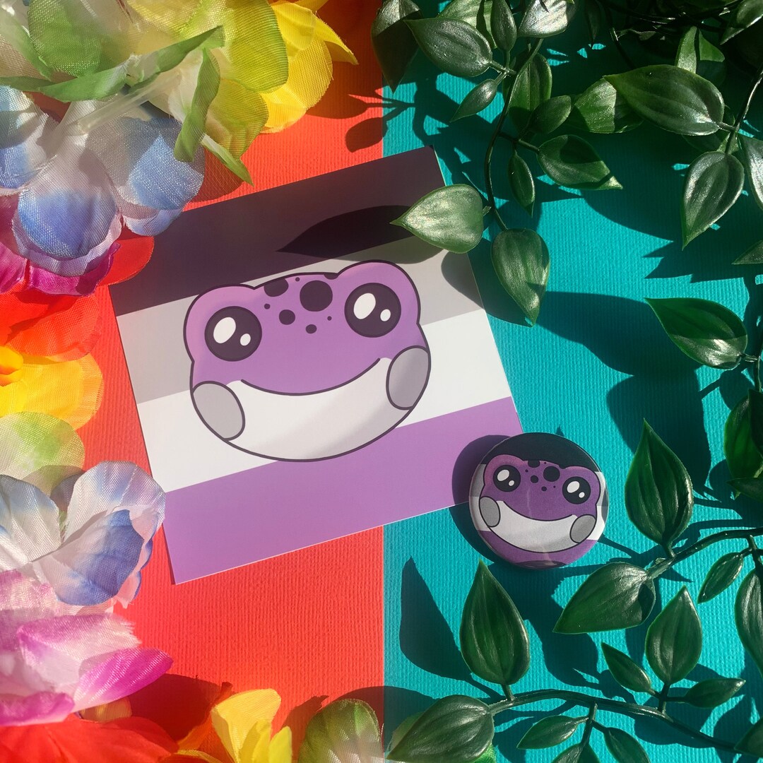 Cute Frog Ace Pride Flag Pin Badge for Bags and Pride Flag Print ...