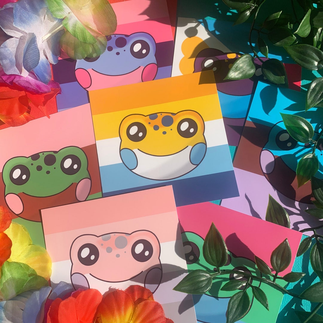 Cute Frog Pride Flag Prints, Aroace Pride, Polyamorous Pride ...