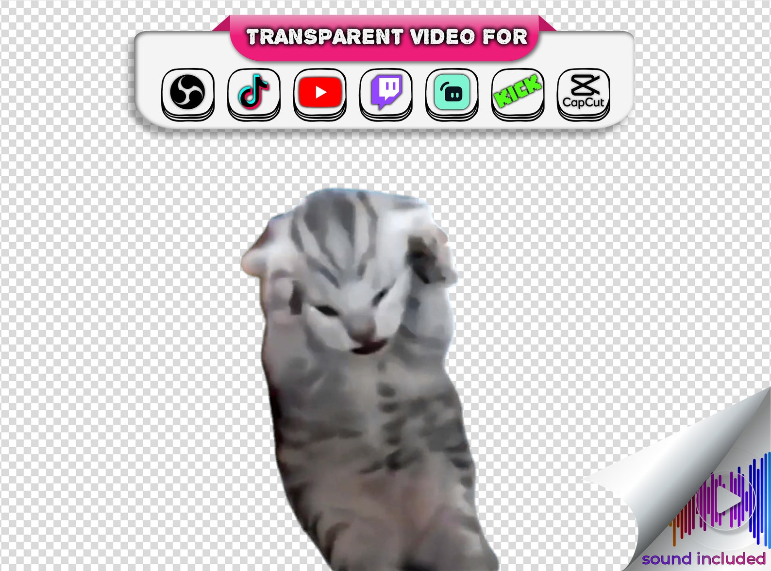 Crying Cat Meme Transparent Background Dramatic Cat Funny With Audio ...