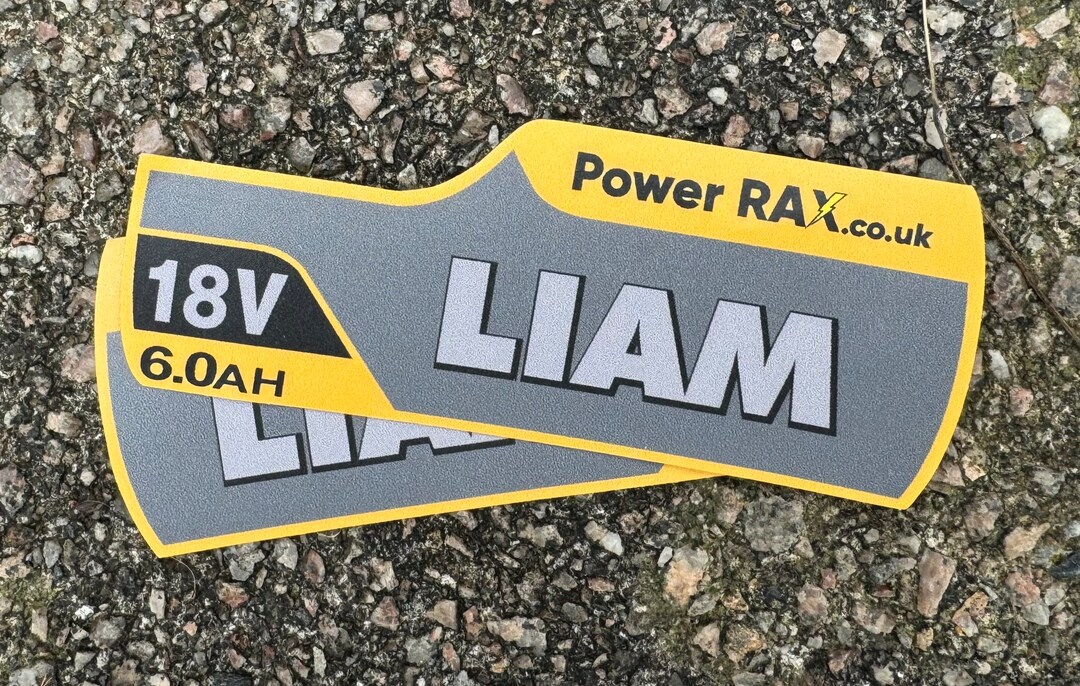 Personalised Battery Stickers Compatible With Dewalt 54v/18v 6ah Flex ...