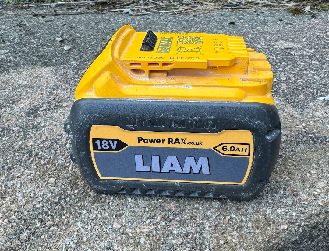 Personalised Battery Stickers Compatible With Dewalt 54v/18v 6ah Flex ...