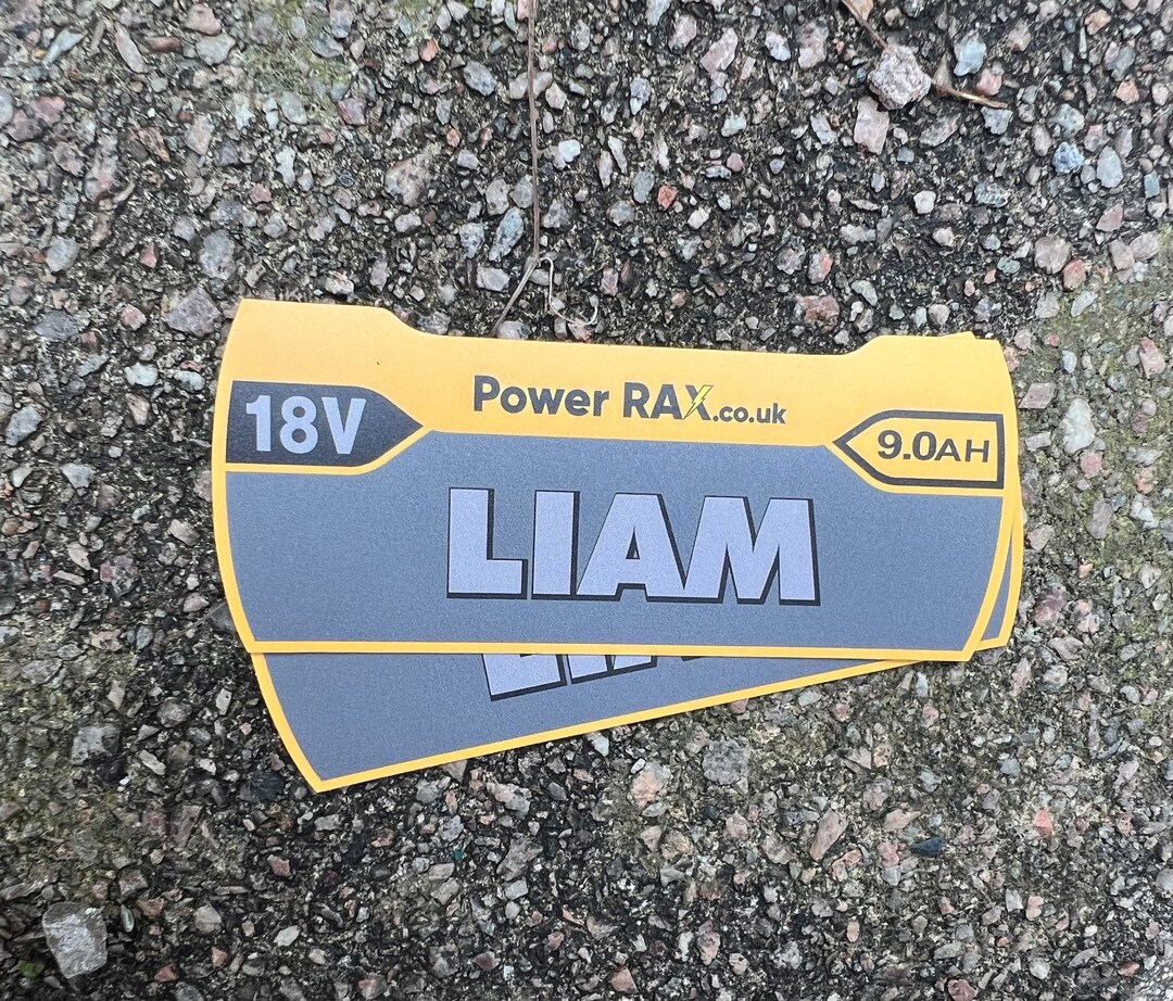 Personalised Battery Stickers Compatible With Dewalt 54v/18v 9ah Flex ...