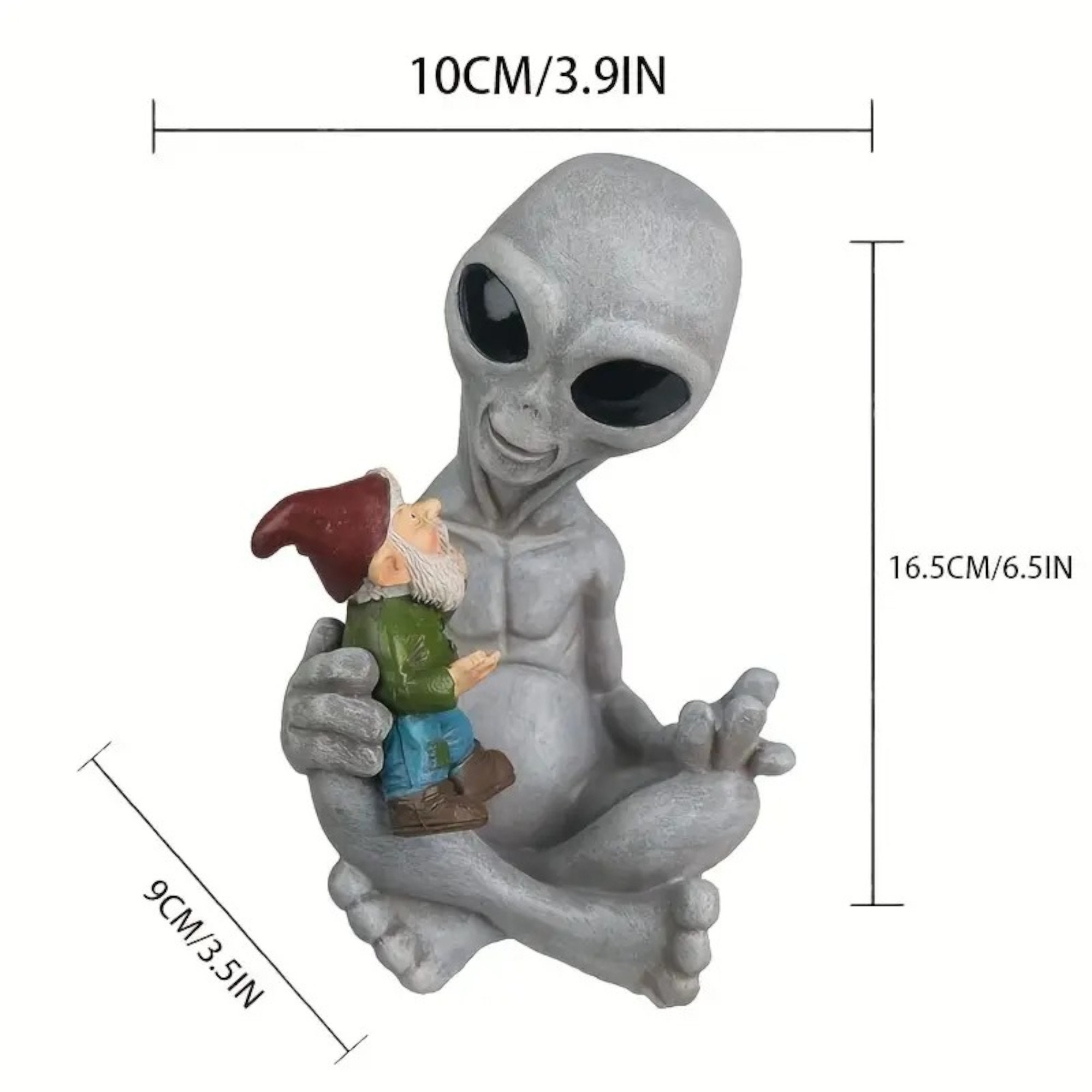 Alien Holding Dwarf Garden Statue Unique Outdoor Yard Decor Quirky Lawn ...