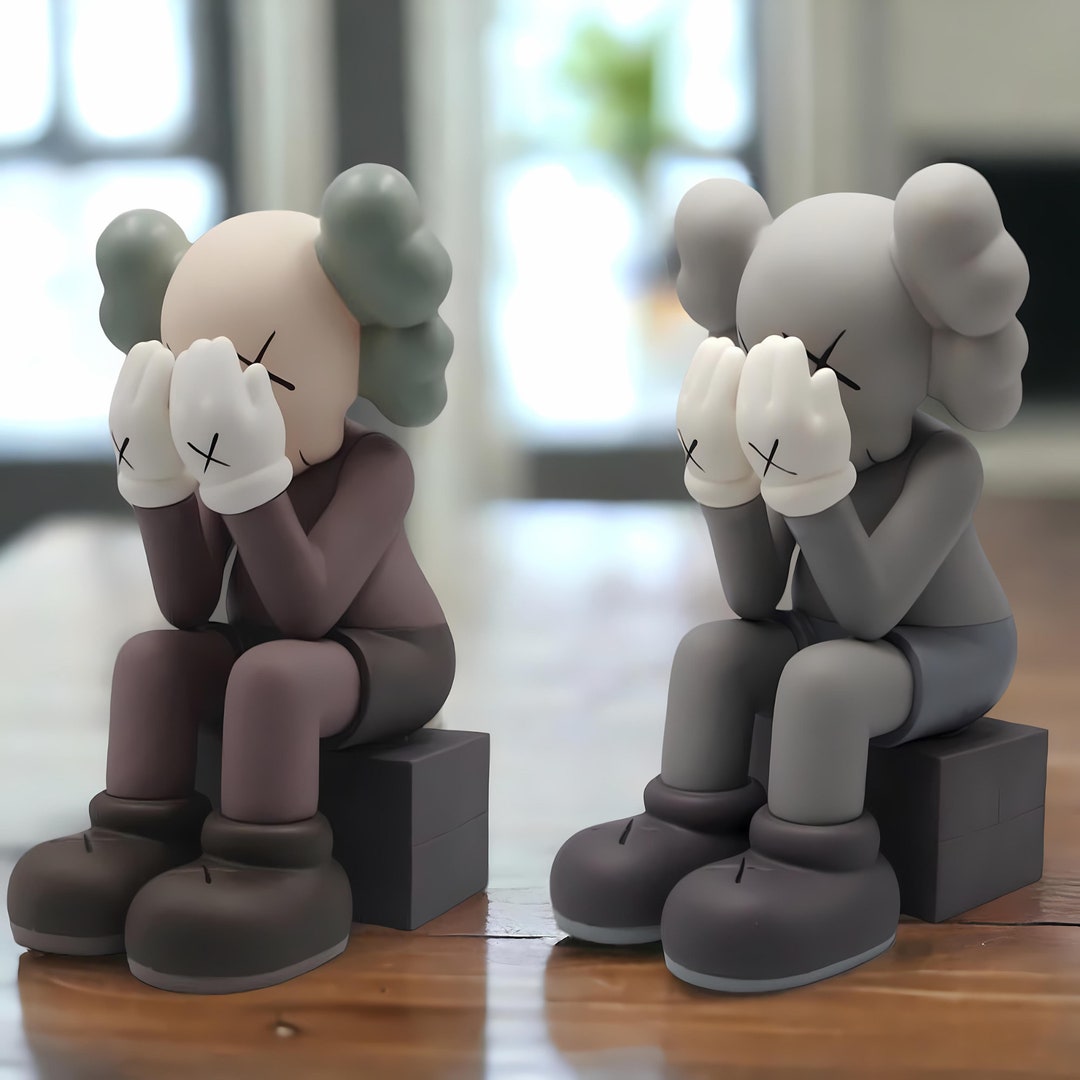 Inspired by KAWS Sit Statue Modern Art Decor, Hypebeast Figure, Desk ...