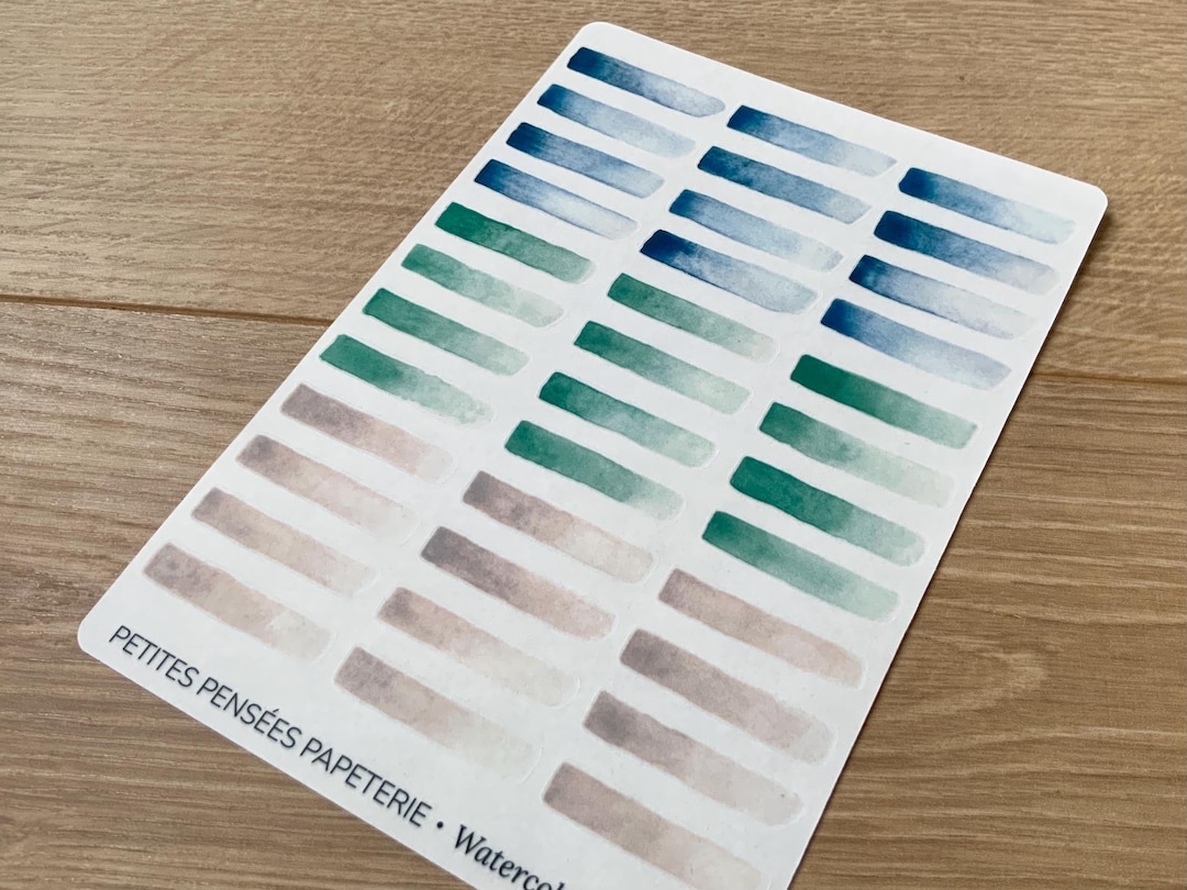 Watercolor Streaks Sticker Sheet: Beach Colors Journaling Stickers - Etsy