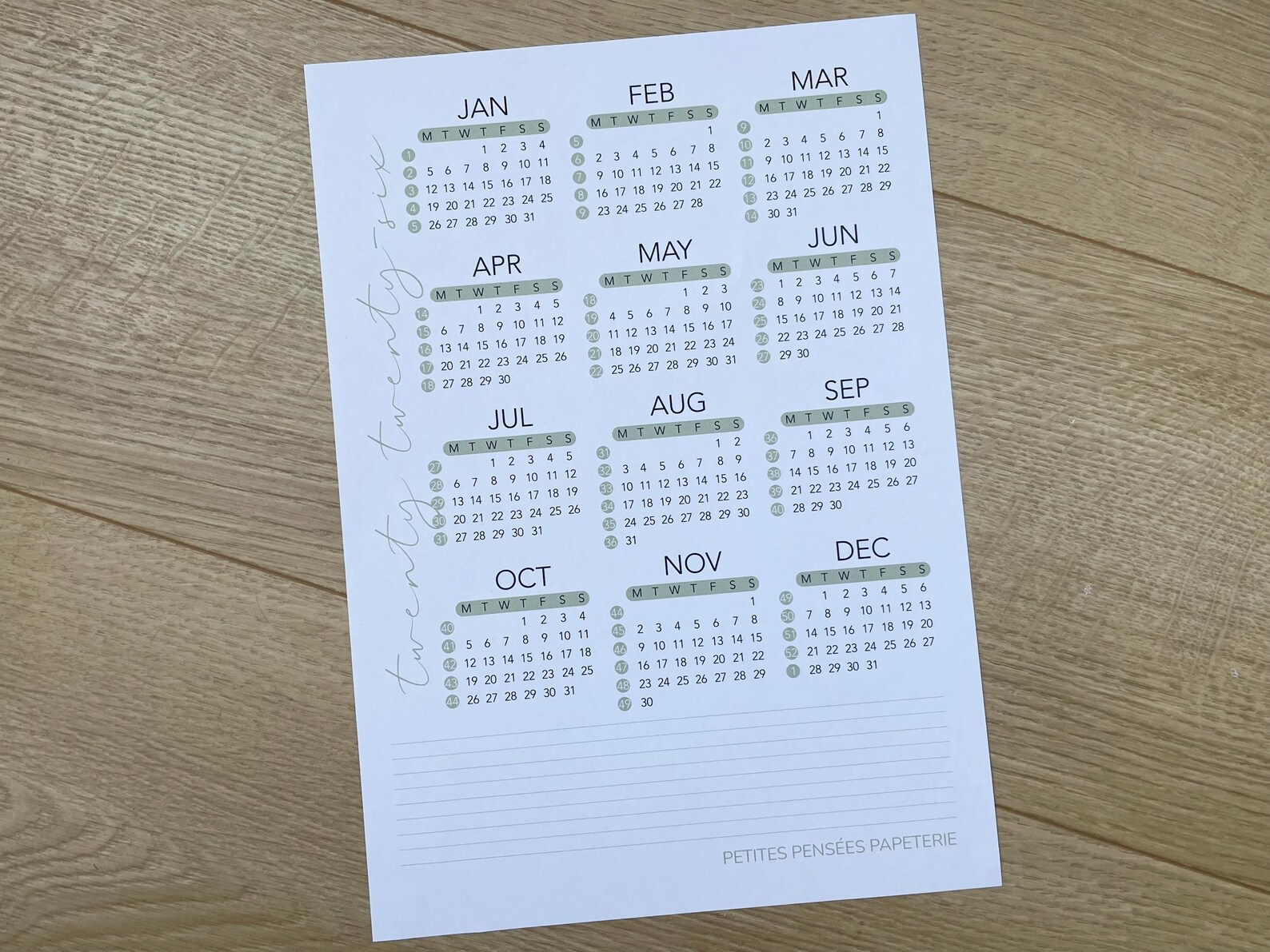 Printable 2026 Calendar, A4 & A5 Minimalist Calendar With Numbered ...
