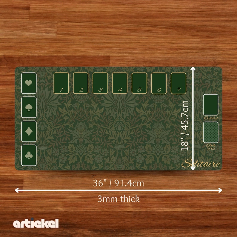 Solitaire Card Game Mat, Large Anti-slip Desk Pad. the Perfect Birthday ...