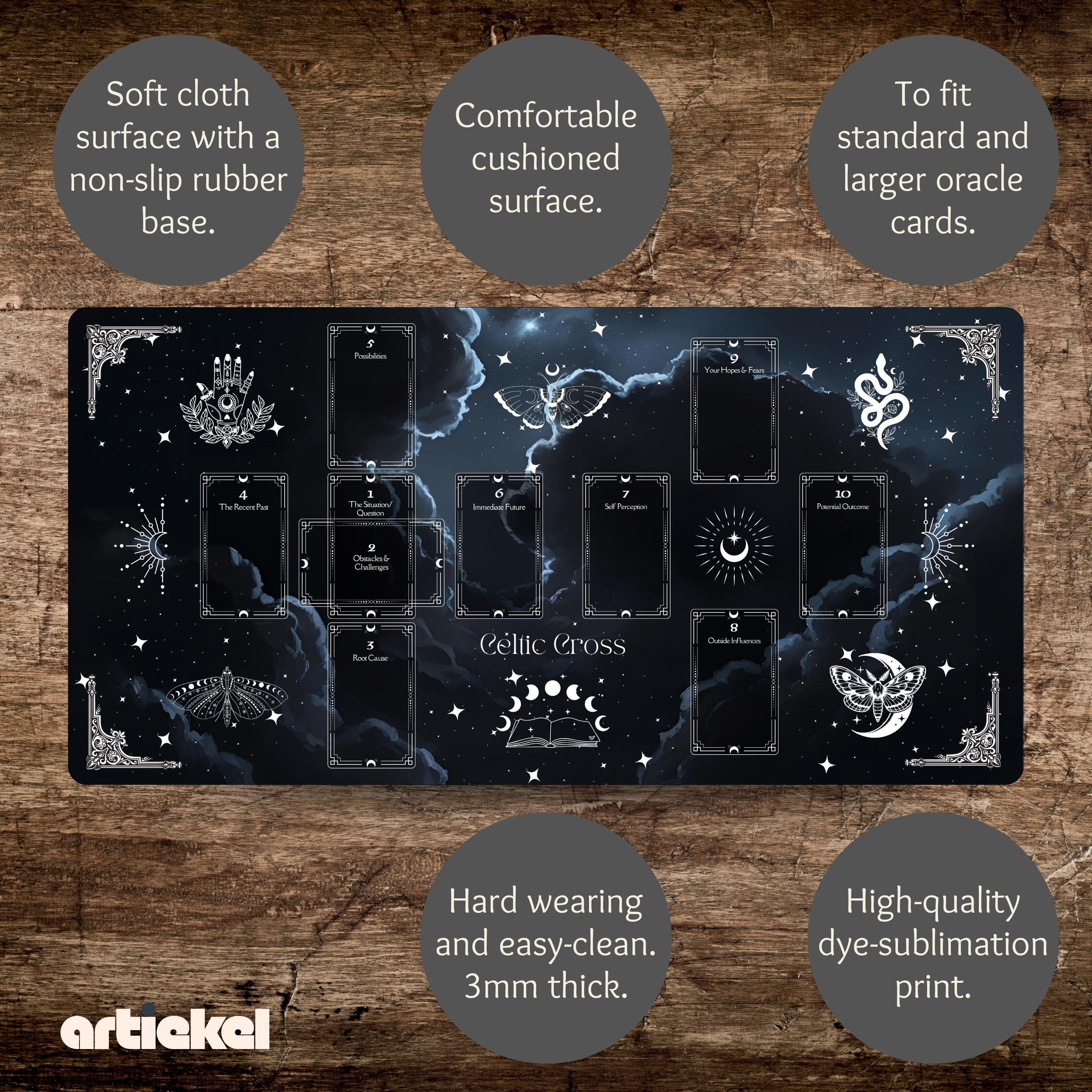 Tarot Mat Celtic Cross Cards Spread. Witchy Black Altar Cloth for ...