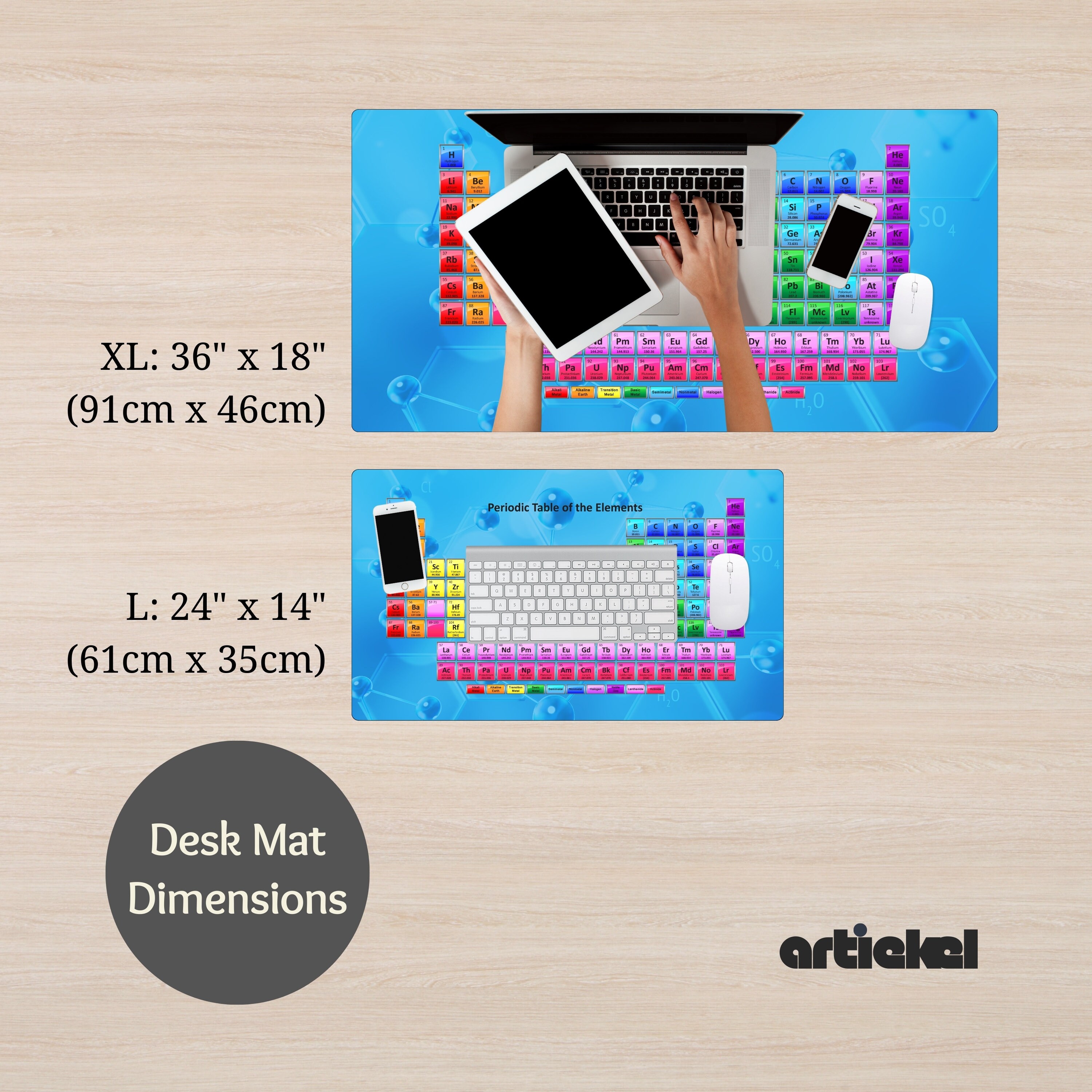 Periodic Table of Elements Deskmat Great Chemistry Gift or Back to ...